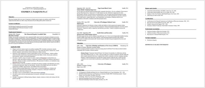 Physician Assistant New Graduate Sample Resume and Curriculum Vitae ...