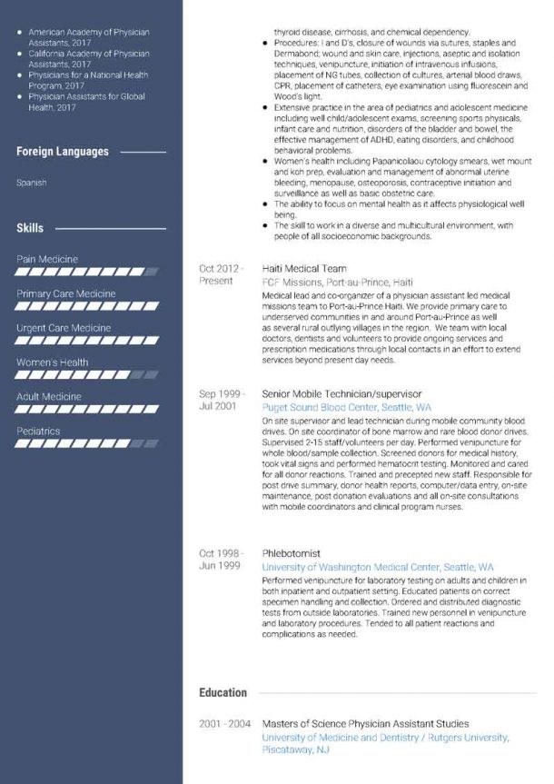 Use VisualCV to Create a Stunning Physician Assistant Resume | The ...