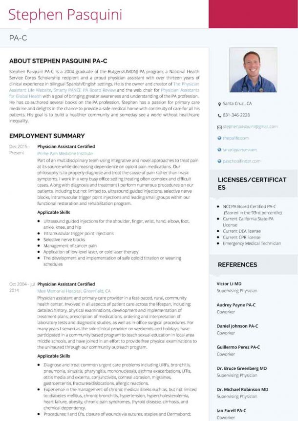 Use VisualCV to Create a Stunning Physician Assistant Resume | The ...