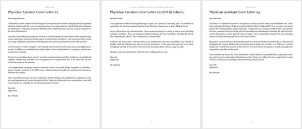 Physician Assistant Resume, Curriculum Vitae and Cover Letter Samples ...